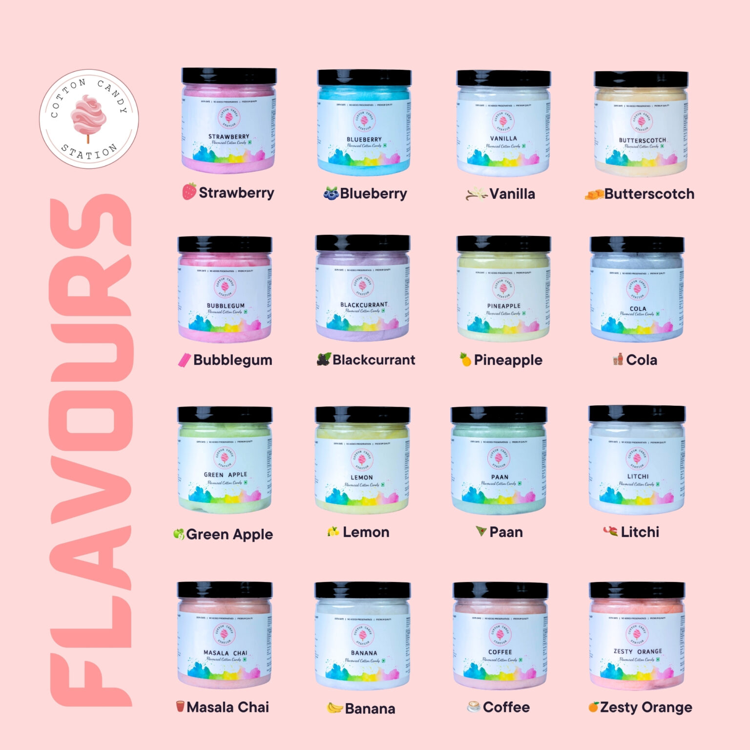 All Flavours – Pack of 16 – Cotton Candy Station